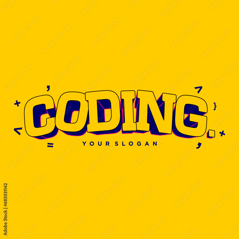 Logo Coding Vector Programmer Logo Icon Technology Symbol Code Logo