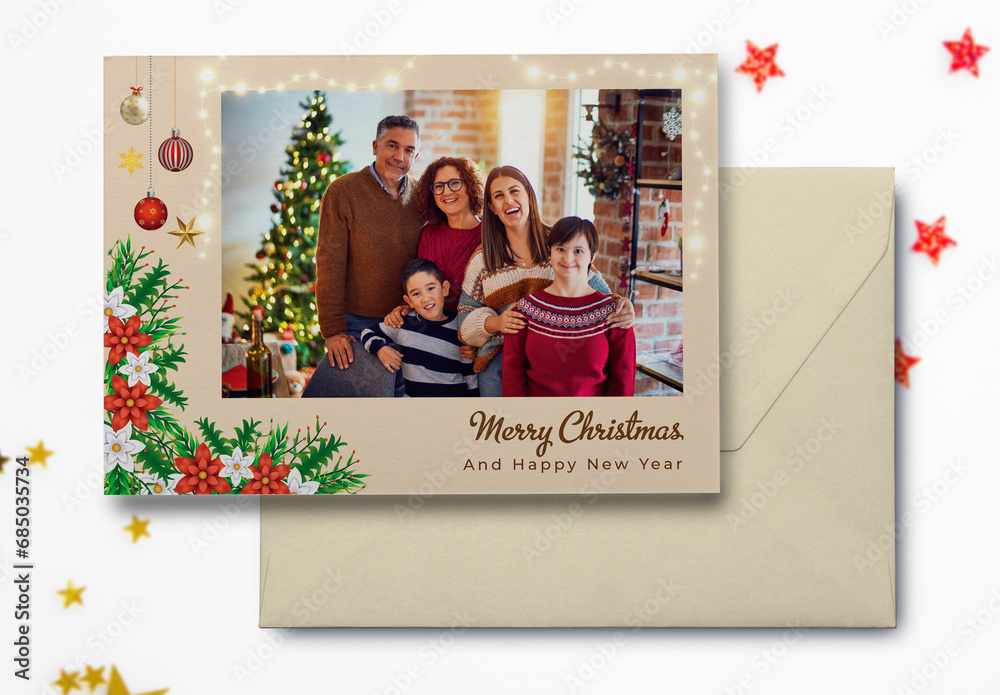 Christmas Card Layout Stock Template | Adobe Stock