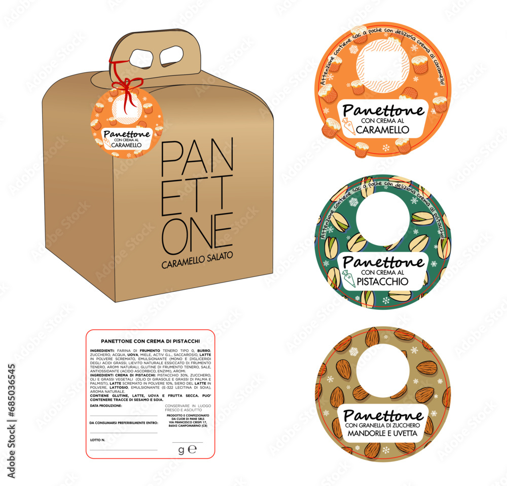 Mockup etichetta panettone confezionamento. Idee di confezioni semplici ...