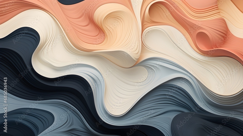 Abstract Pattern Inspired By Organic Forms And Fluid Movements Using Flowing Lines Curves And