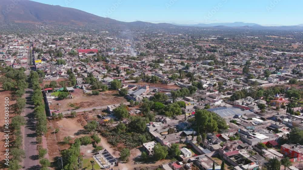 Vidéo Stock Teotihuacan, Mexico: Aerial view of area of San Martín de ...
