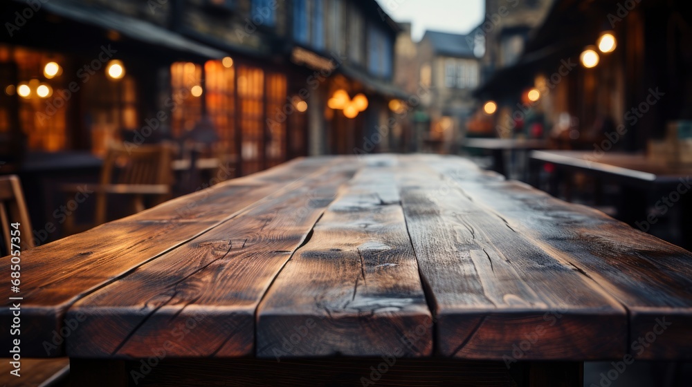 Blurred Bustling Background Clean Wooden Table , Background Images , Hd ...