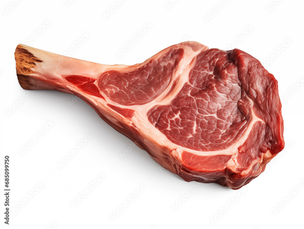 Raw fresh beef tenderloin. Tomahawk Steak Dry-Aged ready for freezing ...