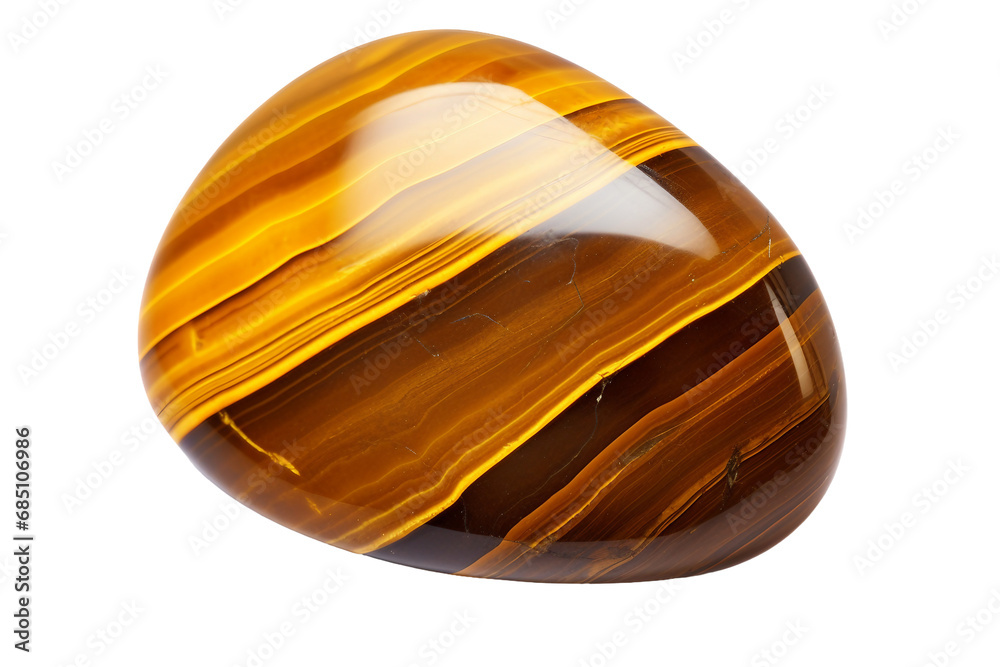 tumbled tigers eye gem stone on transparent background Stock ...