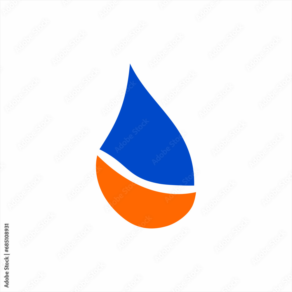 Unique water drop logo design with crescent moon and abstract sailboat ...