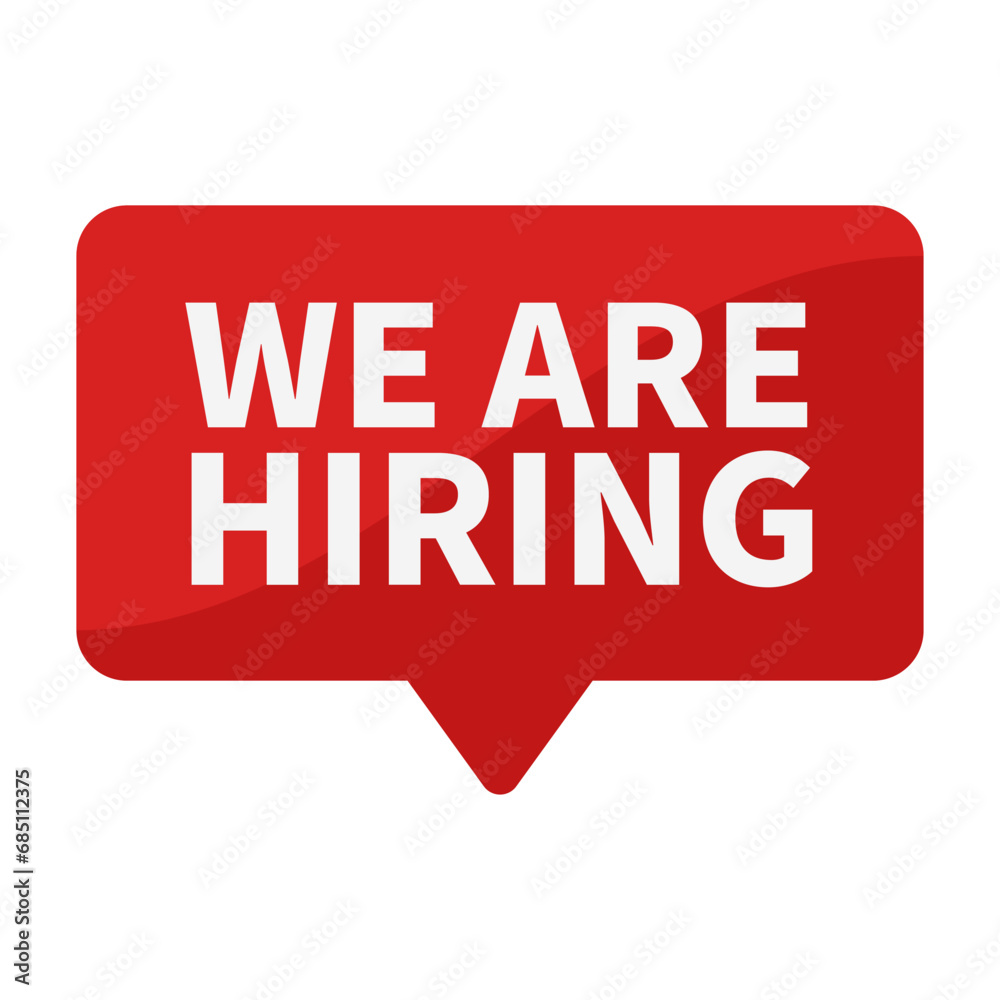 We Are Hiring In Red Rectangle Shape For Employee Promotion Business ...