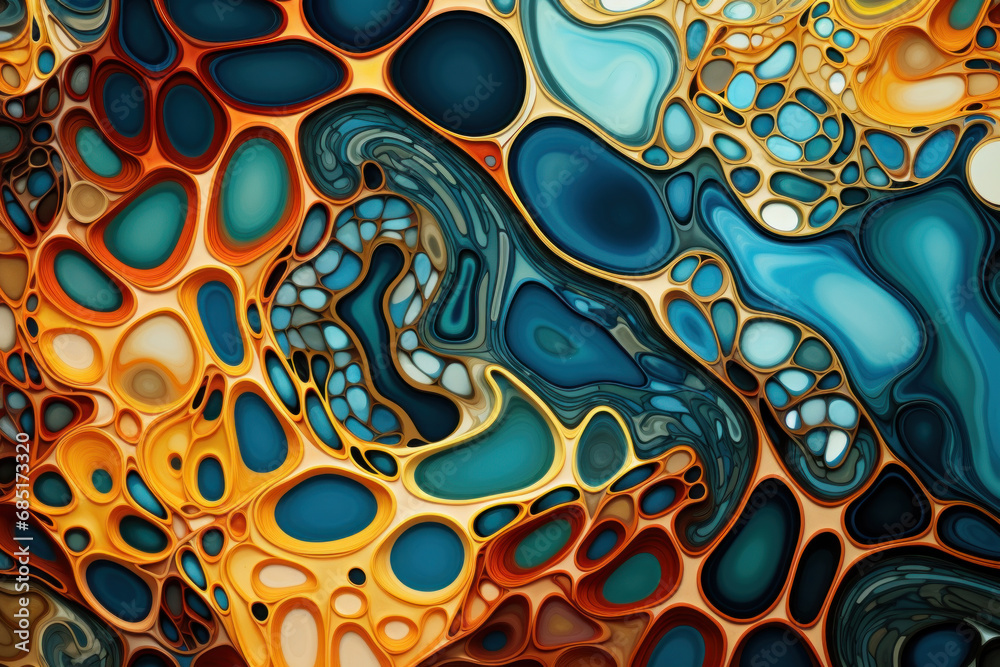Biomorphic abstract colorful background with smooth shapes and natural ...