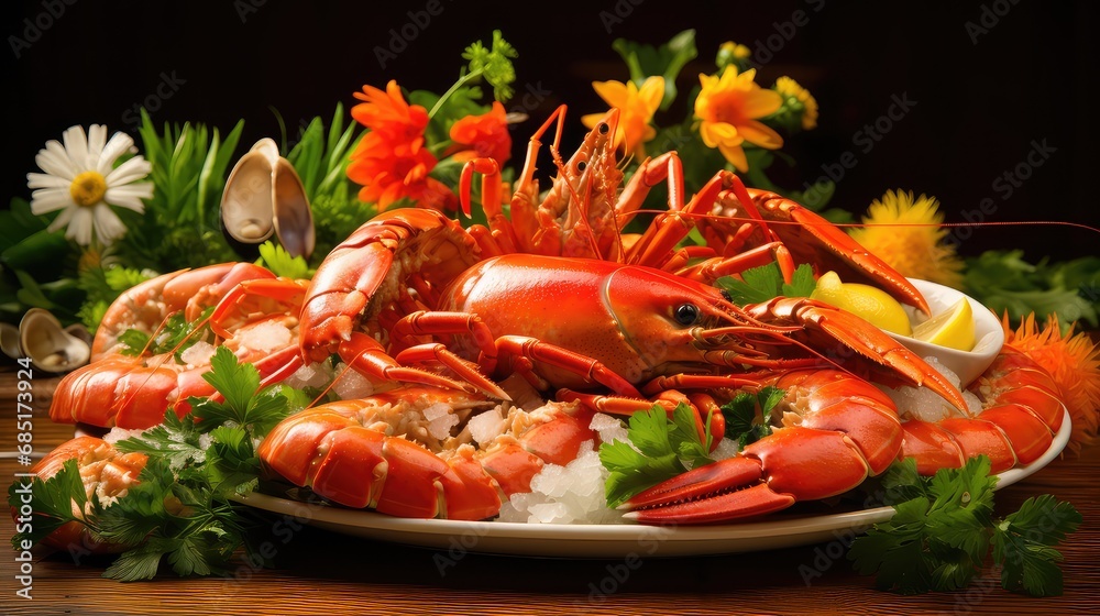 shellfish crustacean seafood food lobster illustration crayfish scampi ...
