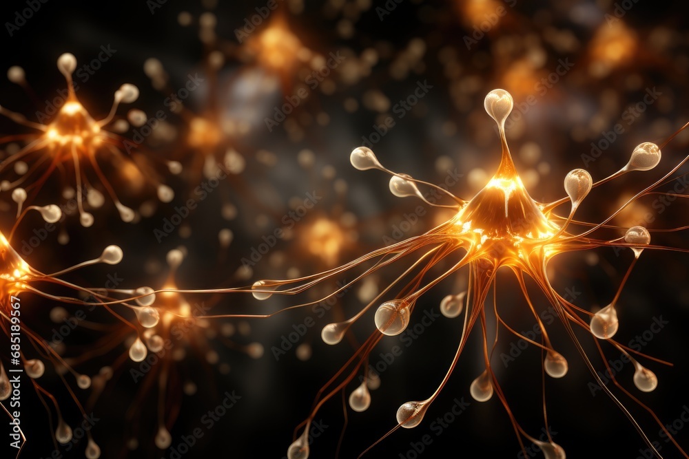 Twinkling golden strands weave through darkness, creating an enchanting ...