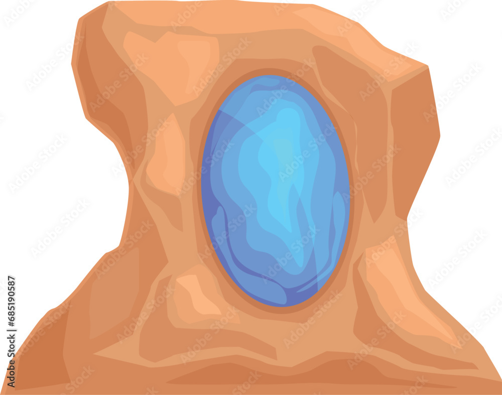 Blue rock portal icon cartoon vector. Plasma platform cyber. Glow rock ...