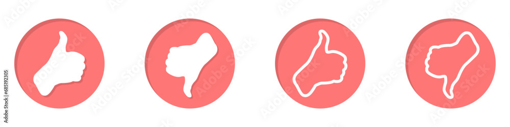 Finger up and down vector icon set. Cool and not cool vector icons ...