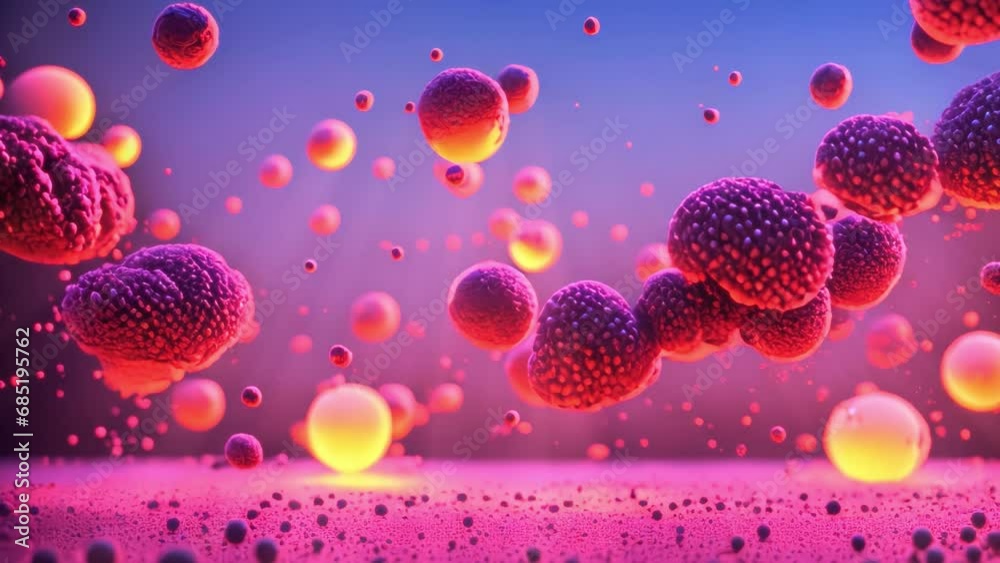 virus and particles floating inside the intricate world of microscopic ...