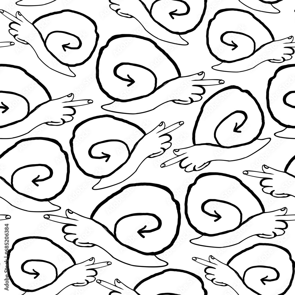 snail hand arrow seamless pattern in vector. background wallpaper in ...