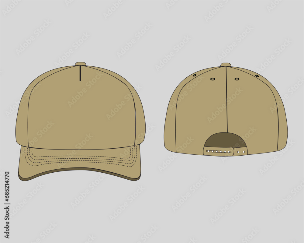 Cap Dad, Baseball Hat Technical Drawing Illustration Blank Streetwear ...