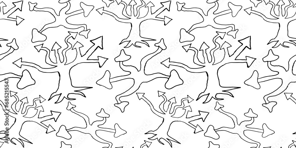 tree mushroom arrow seamless pattern in vector. background wallpaper in ...