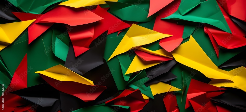 Vibrant and Playful Paper Birds in a Colorful Flock on a Dark ...