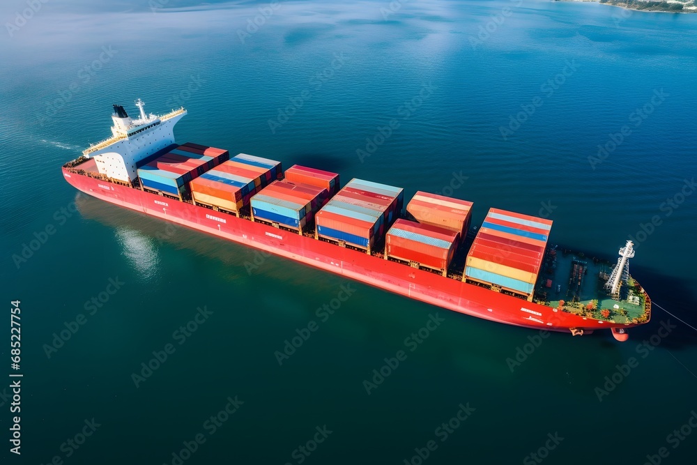 Massive Arafed Container Ship Laden with Countless Cargo Containers ...