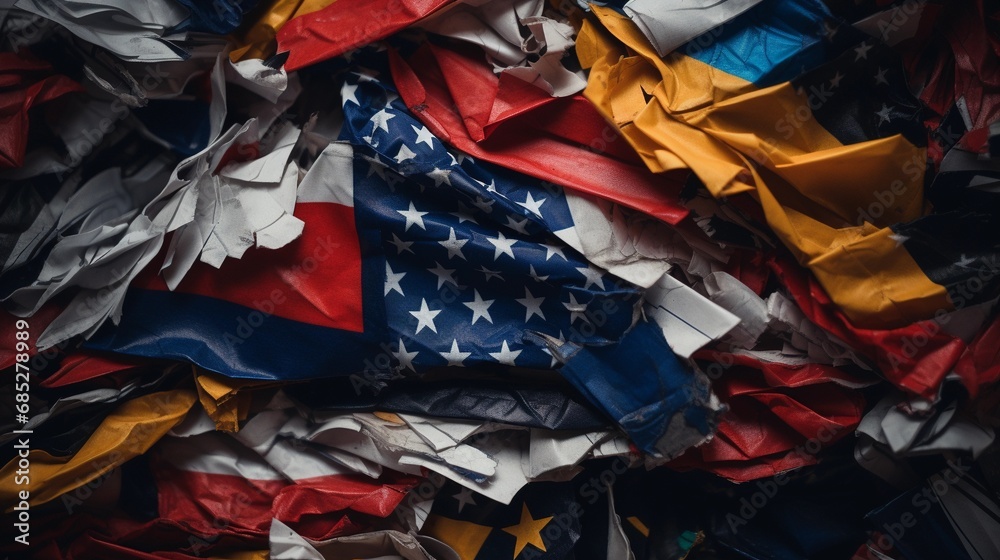 Flags of the World: A Heap of Different Country Flags Symbolizing ...