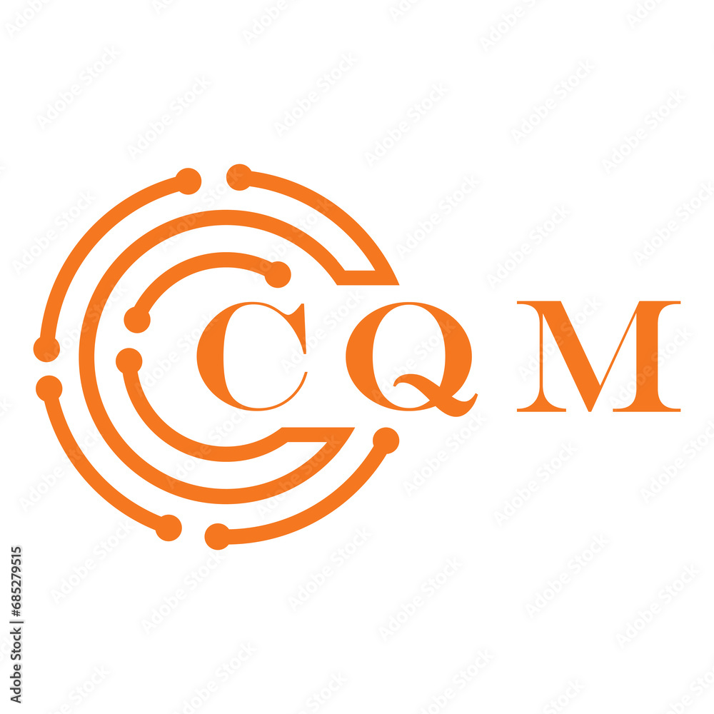 CQM letter design. CQM letter technology logo design on white ...