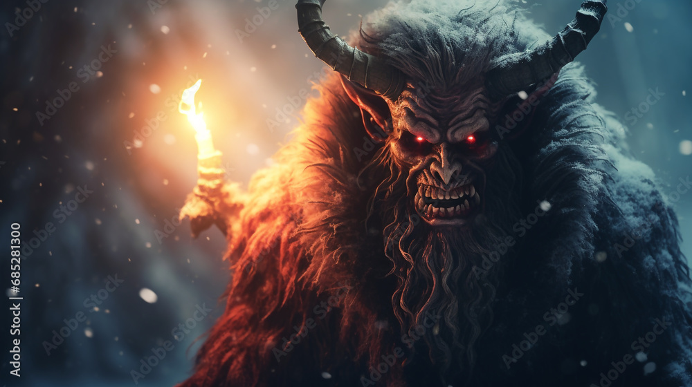 Krampus, Christmas devil folklore character Stock Illustration | Adobe ...