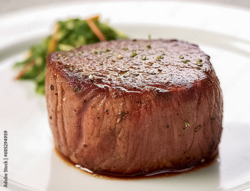 Saftig gebratenes Filetsteak, Rinderfilet, Generative AI Stock ...