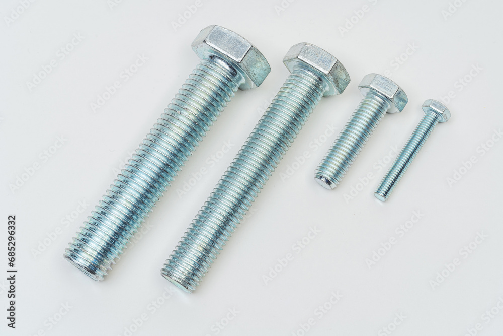 iron bolt on a white background. metal bolt on a light background ...