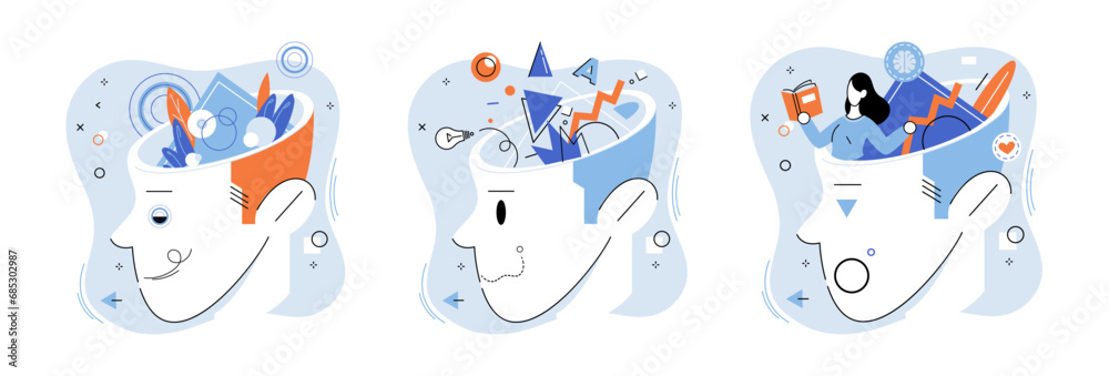 Abstract thinking. Vector illustration. Conceptual understanding lays ...