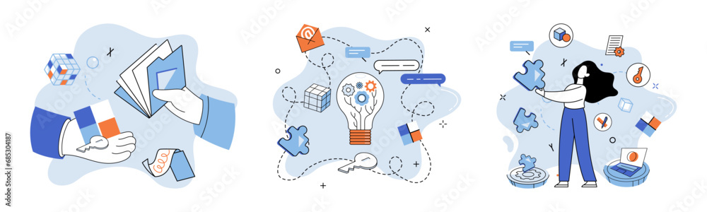 Logical thinking. Vector illustration. It empowers us to tackle complex ...