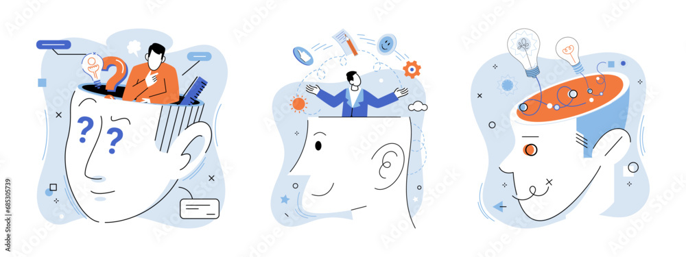 Mindset. Vector illustration. The mindset concept inspires us to ...