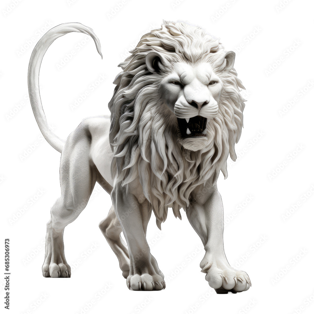 Lion 3d model isolated on transparent and white background. PNG ...