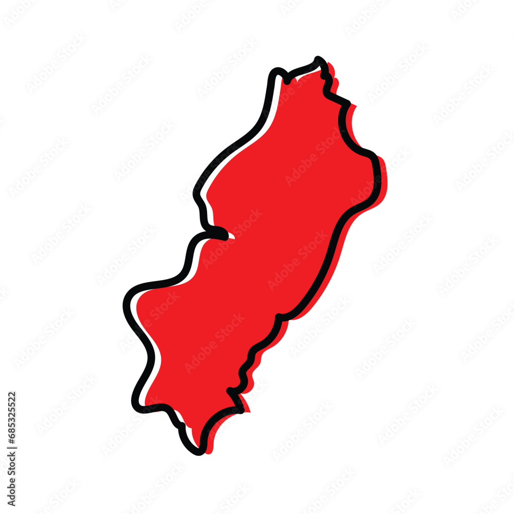 Manabi state map in red color vector. Stock Vector | Adobe Stock