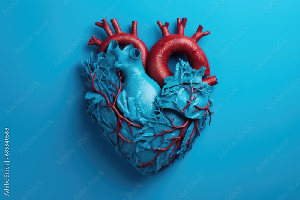 Explore the intricacies of a volumetric heart layout against a calming ...