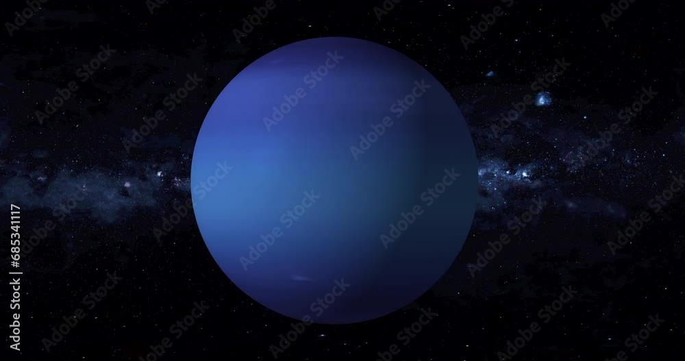 Vidéo Stock Neptune 4k seamless looping animation on the Milky way ...