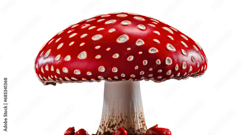 Red toadstool mushroom on transparent background, PNG image with ...