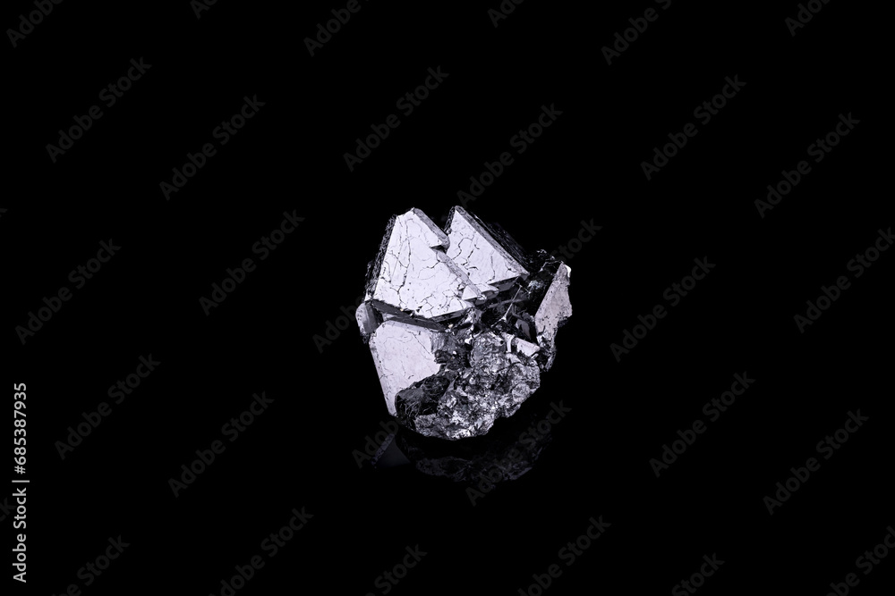 Magnetite (natural magnet, iron ore) isolated on black background ...