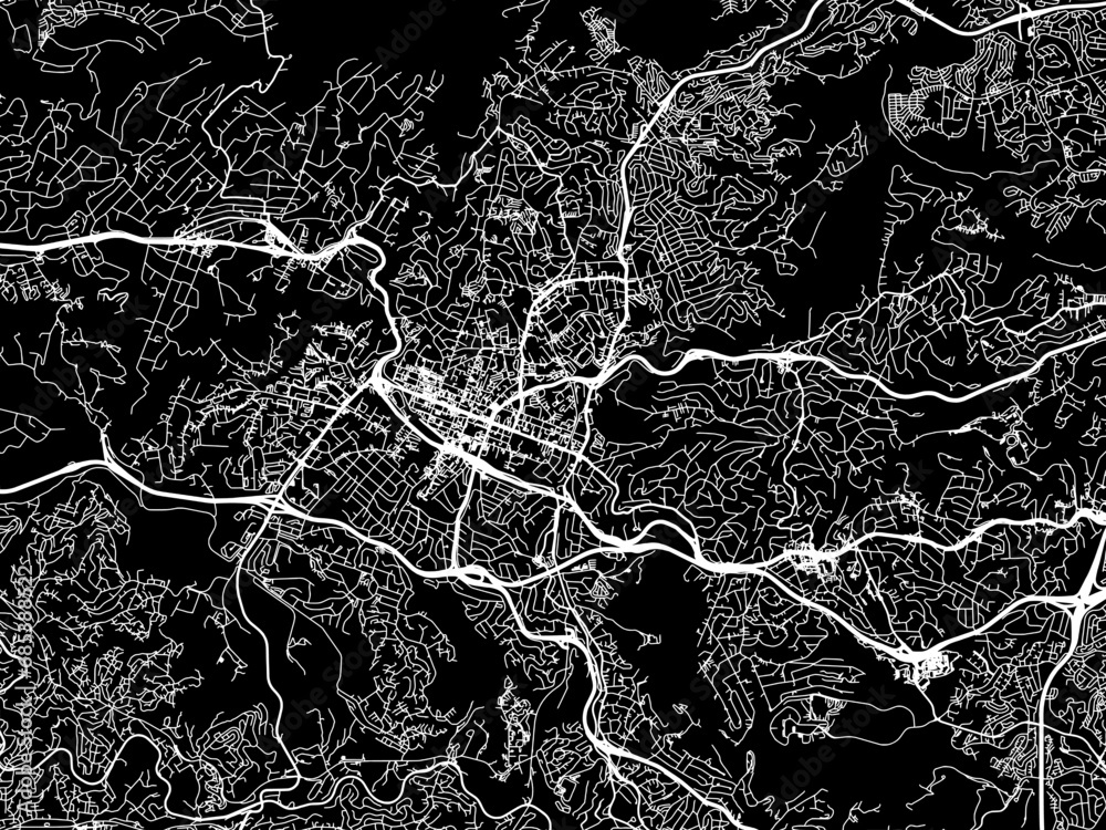 Vector road map of the city of Pinetown in South Africa with white ...