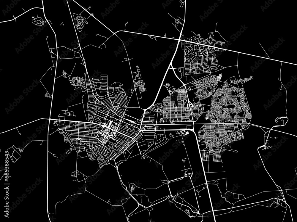 Vector road map of the city of Welkom in South Africa with white roads ...