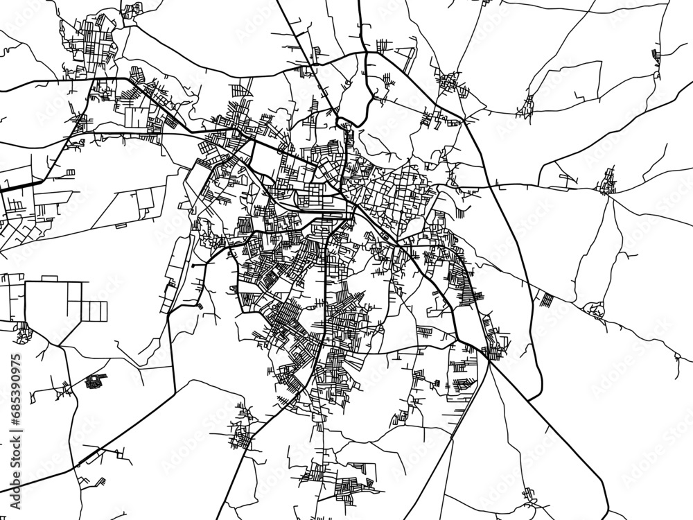 Vector road map of the city of Bidar in the Republic of India with ...