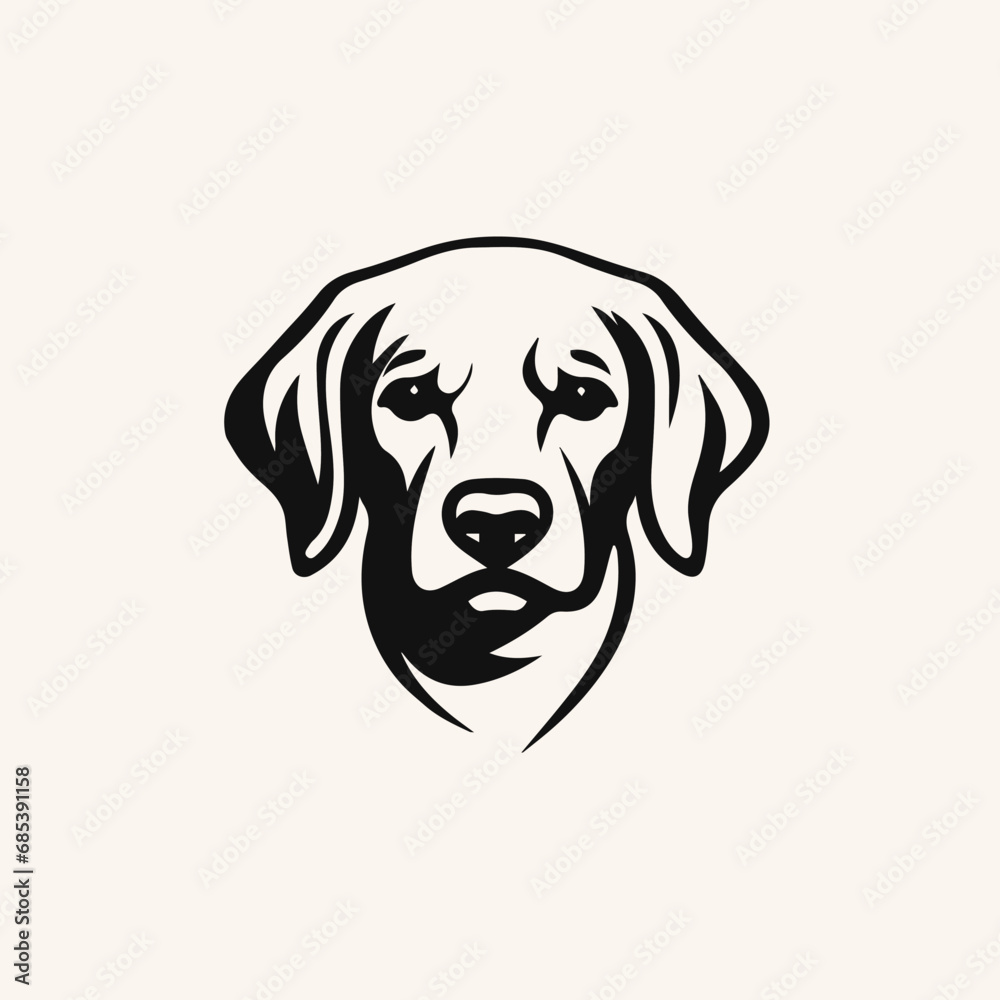 Labrador Retriever Head in cartoon, doodle style. Isolated 2d vector ...