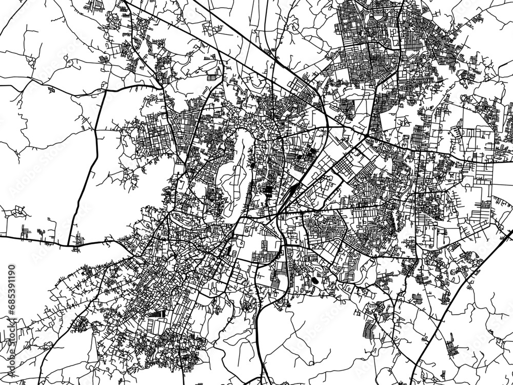 Vector road map of the city of Gwalior in the Republic of India with ...