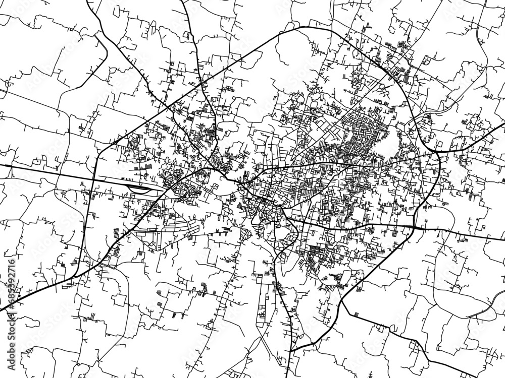 Vecteur Stock Vector road map of the city of Rewa in the Republic of ...