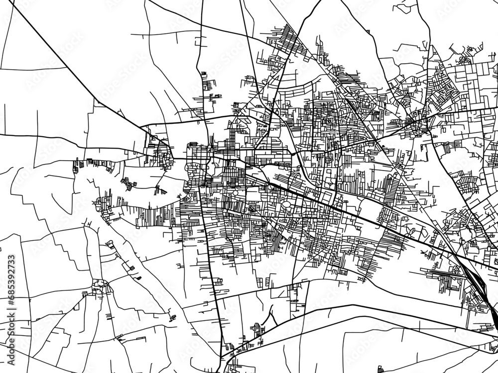 Vector road map of the city of Sangli in the Republic of India with ...