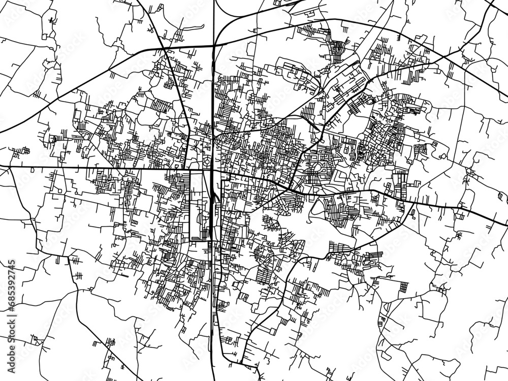 Vector road map of the city of Satna in the Republic of India with ...