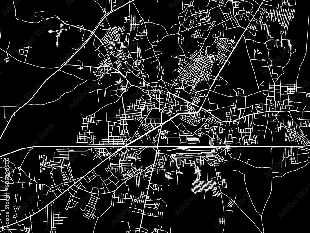 Vector road map of the city of Guna in the Republic of India with white ...