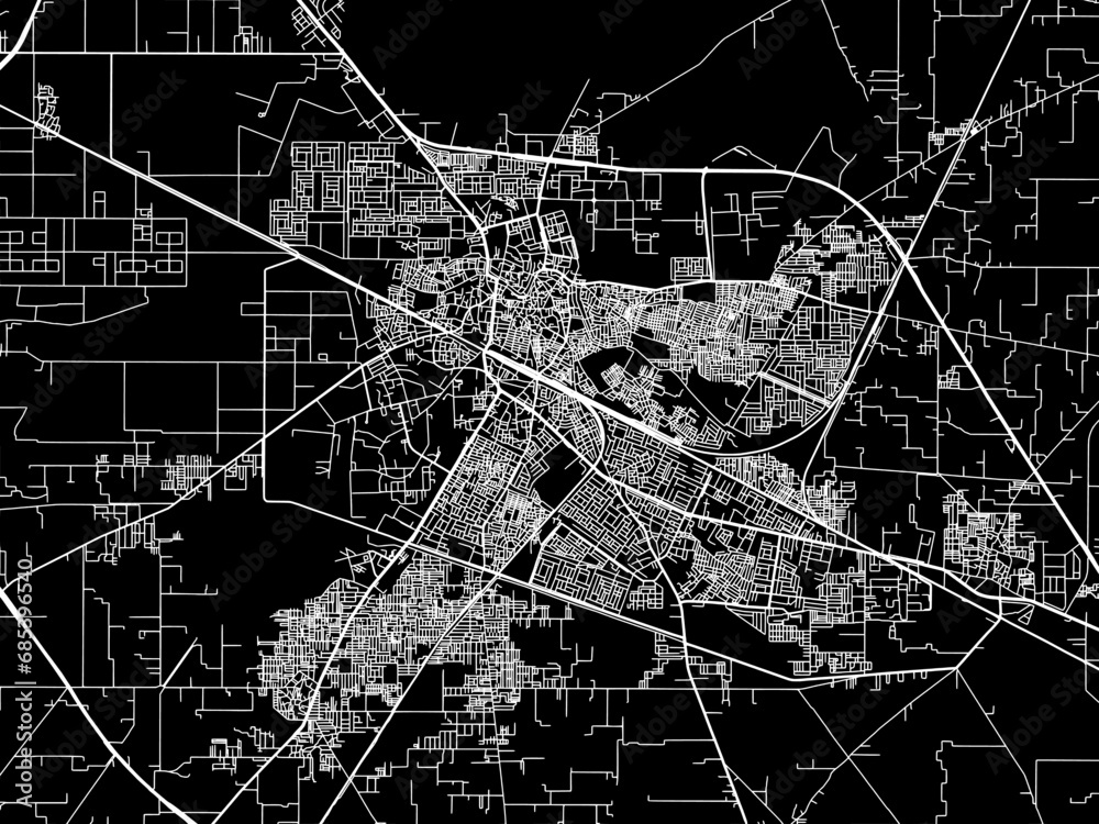 Vector road map of the city of Hisar in the Republic of India with ...