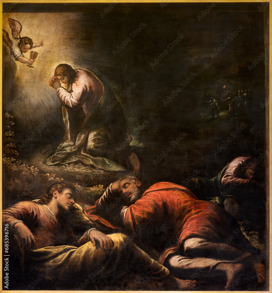 Poster VICENZA, ITALY - NOVEMBER 5, 2023: The painting of prayer of ...