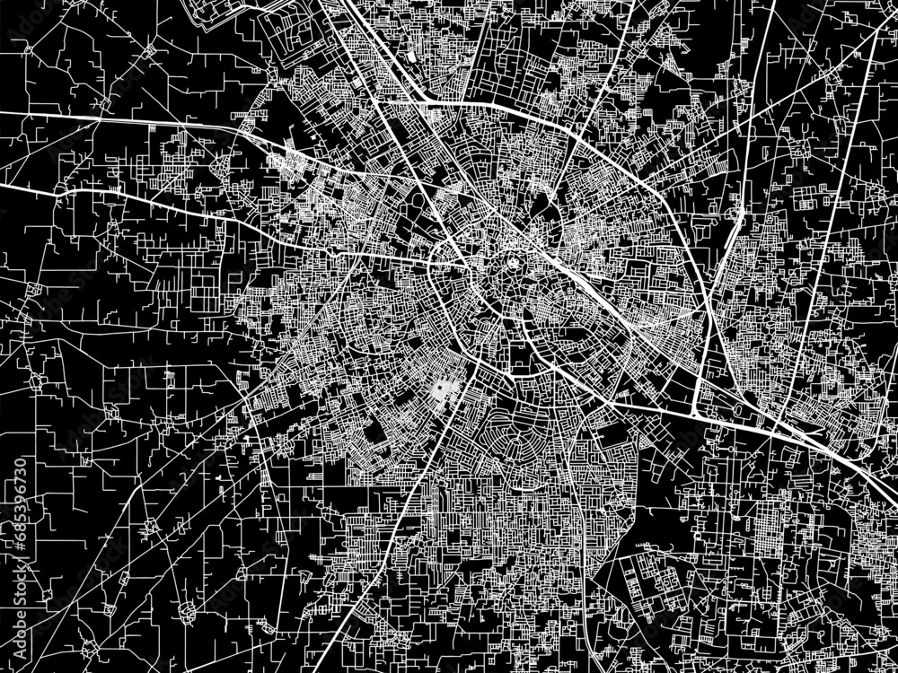 Vector road map of the city of Jalandhar in the Republic of India with ...