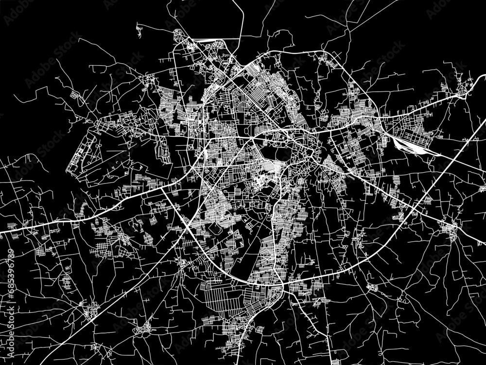 Vector road map of the city of Jamnagar in the Republic of India with ...