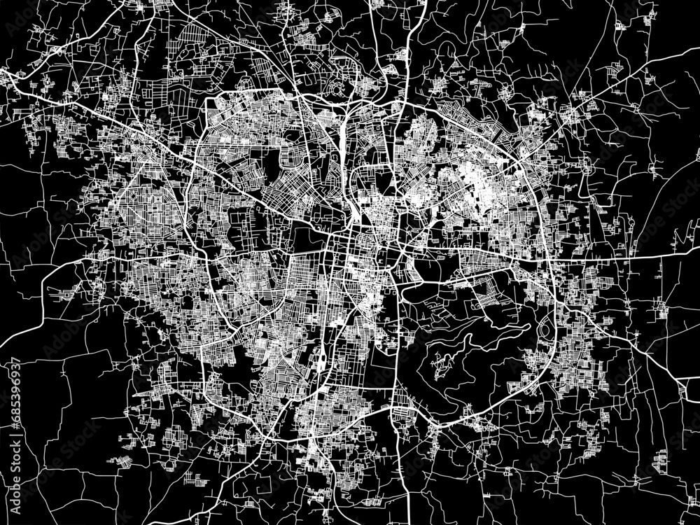 Vector road map of the city of Mysore in the Republic of India with ...