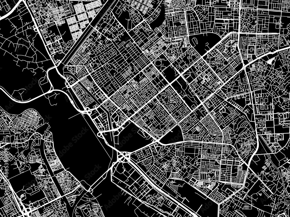 Vector road map of the city of Noida in the Republic of India with ...